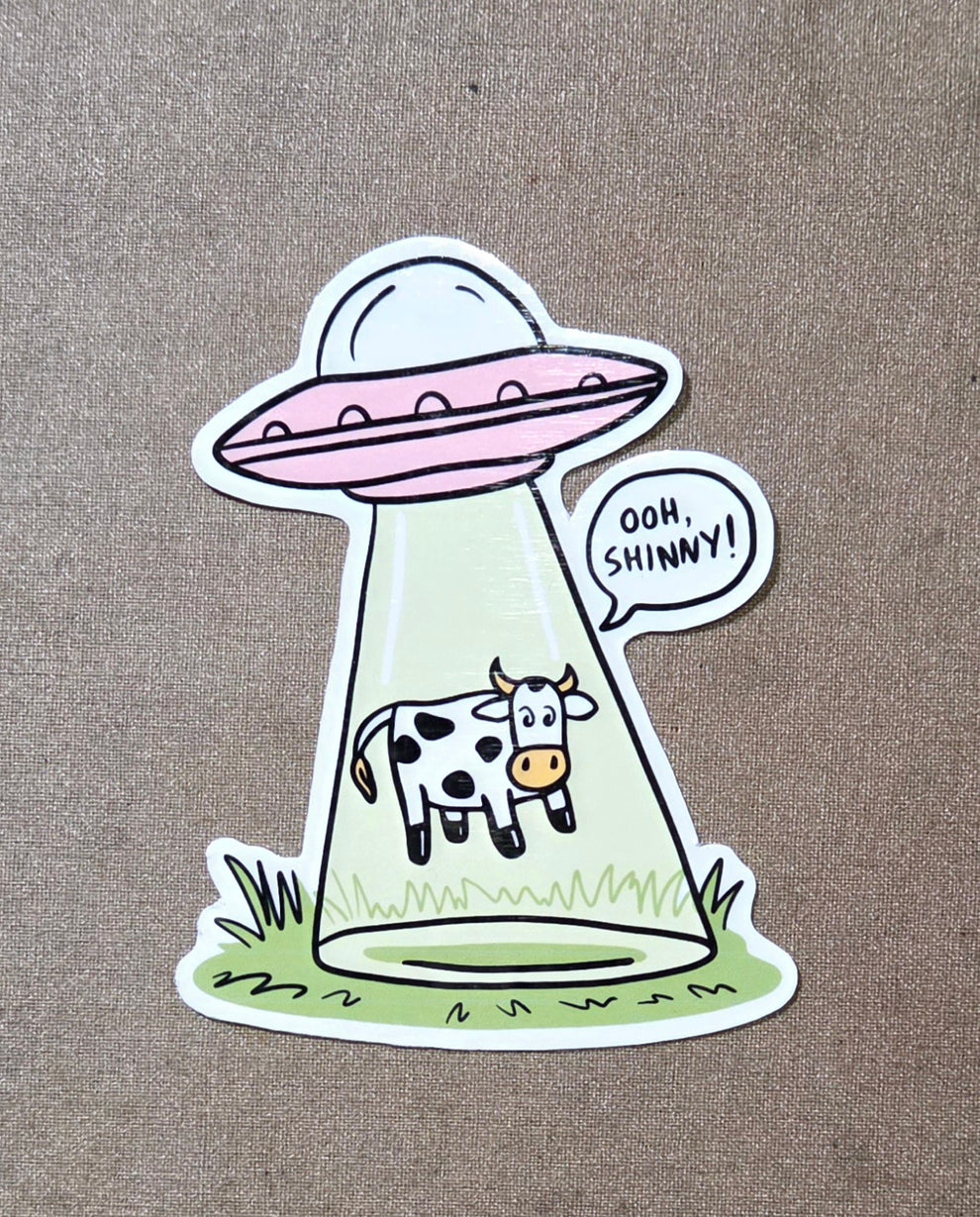 Ooh, Shinny Cow UFO Sticker – Cussing Carrie's
